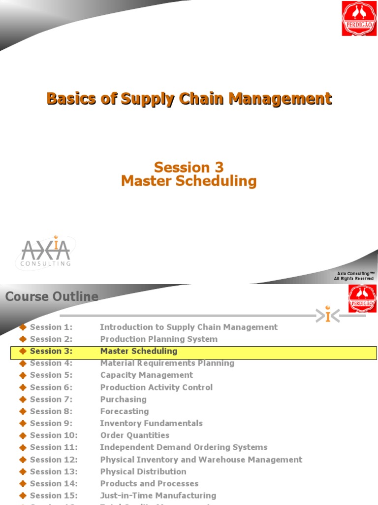 Master Scheduling V11 Pdf Inventory Supply Chain Management