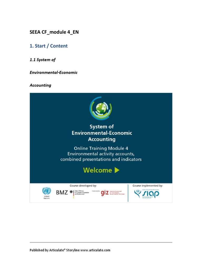SEEA CF - Module 4 - EN | PDF | Economies
