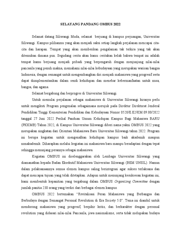 Selayang Pandang Ombus 2022 | PDF