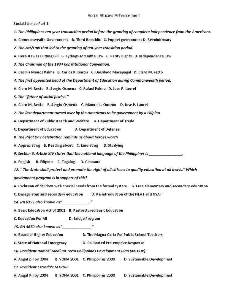 Social Science REVIEWER | PDF | Philippines | Corregidor