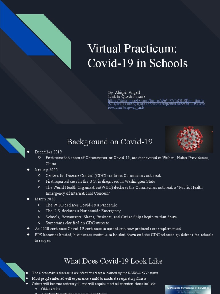Nur330-Virtual Practicum Covid-19 in Schools | PDF | Centers For Disease Control And Prevention ...