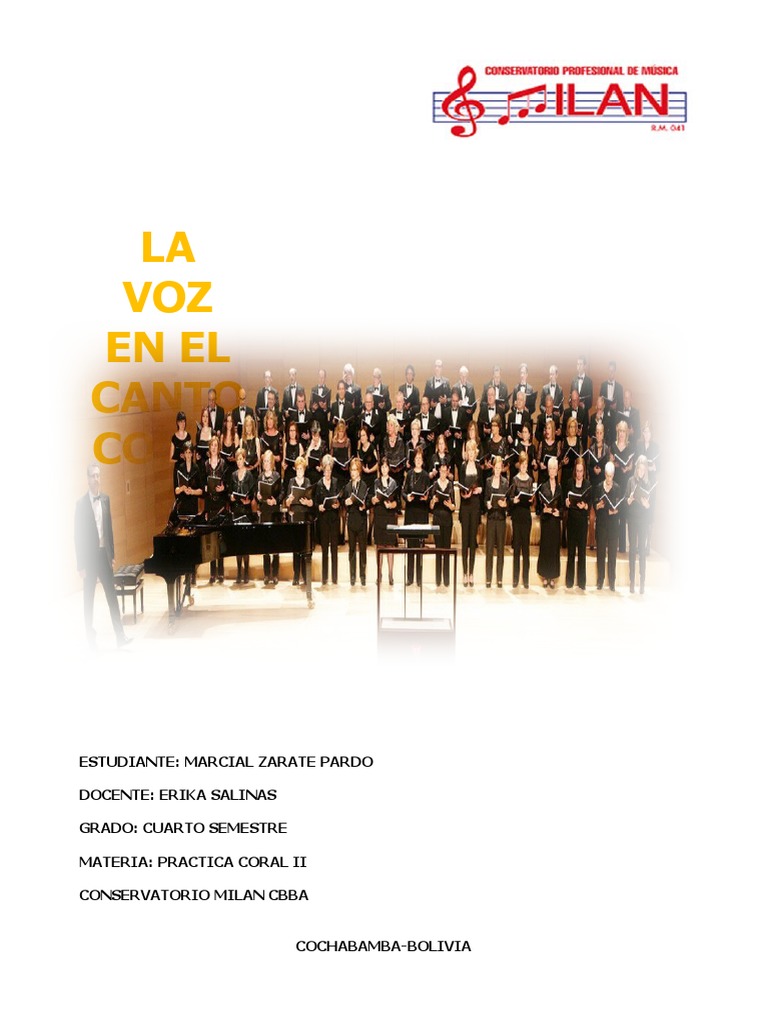 La Voz En El Canto Coral Descargar Gratis Pdf Coro Música Vocal