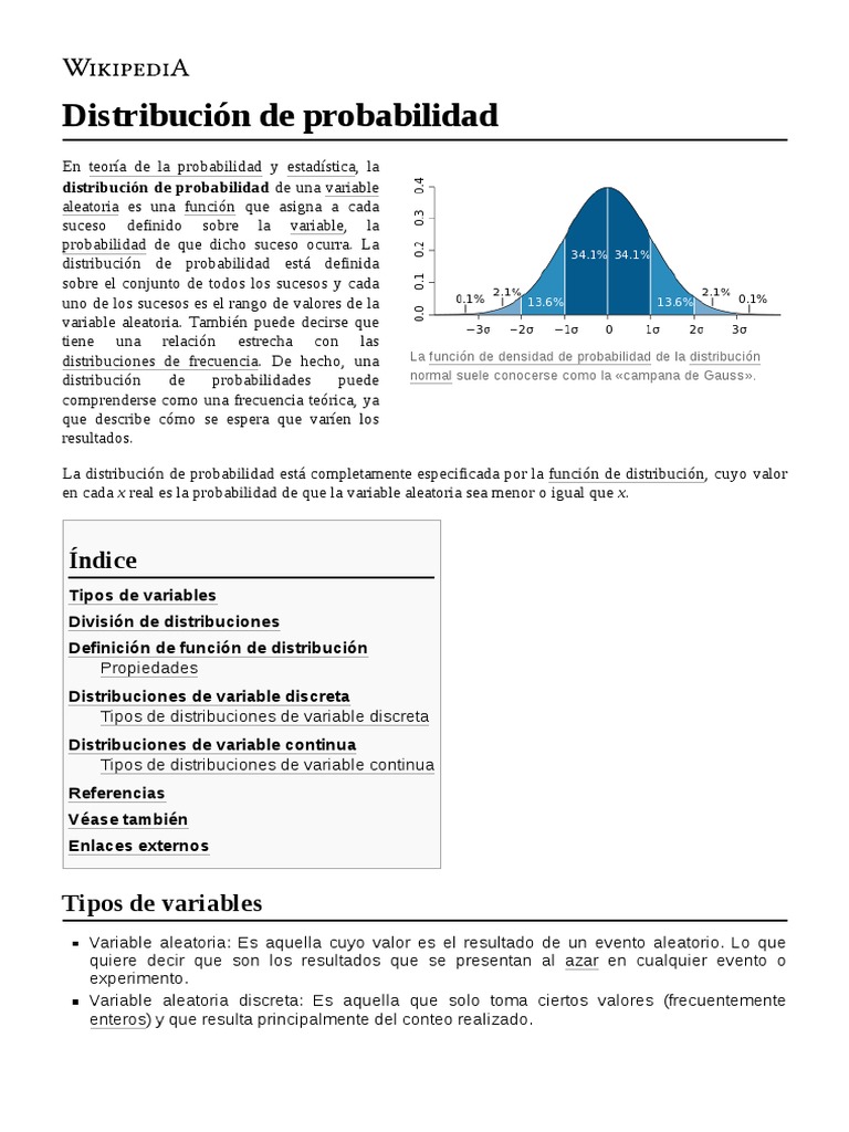 Distribución de Probabilidad | PDF | Distribución de probabilidad | Teoría de probabilidad