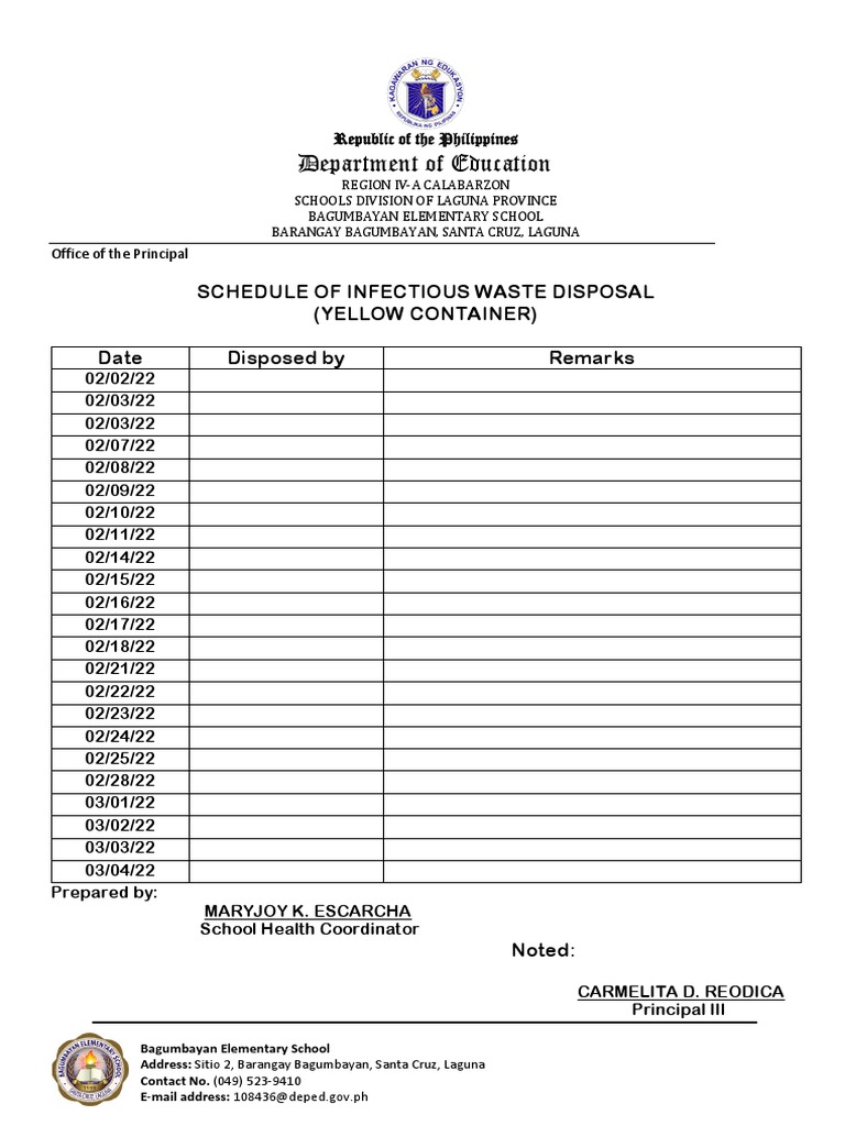 Schedule of Waste Disposal | PDF | Economy And The Environment ...
