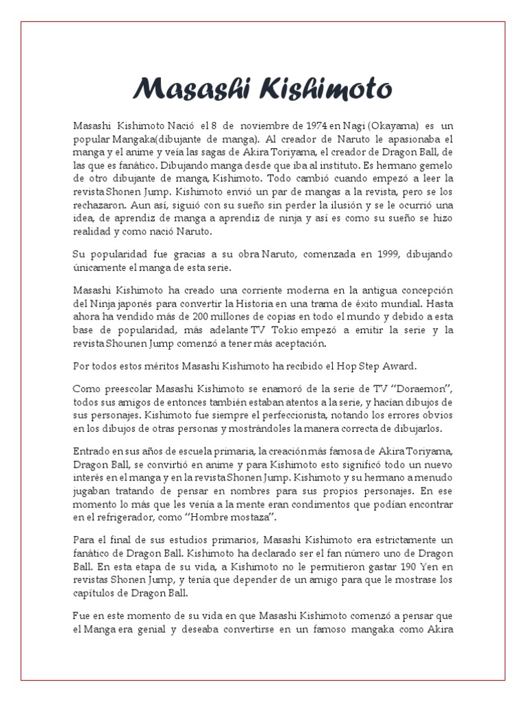 Masashi Kishimoto | PDF | Anime y manga