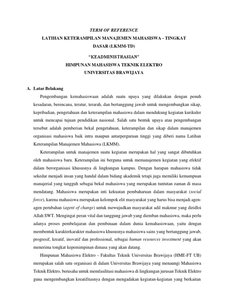 ToR Keadministrasian | PDF