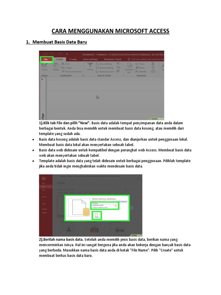 Cara Menggunakan Microsoft Access (LTD Cindy Subagio X BDP 1) | PDF Cara Menggunakan Microsoft Access (LTD Cindy Subagio X BDP 1) | PDF