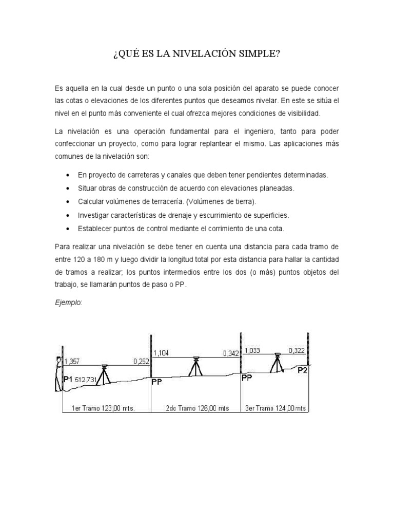 Nivelación Simple en Topografía | PDF | Tecnología