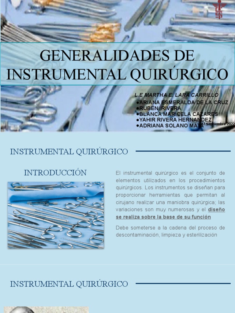 Guía de Instrumental Quirúrgico | PDF | Acero inoxidable | Acero