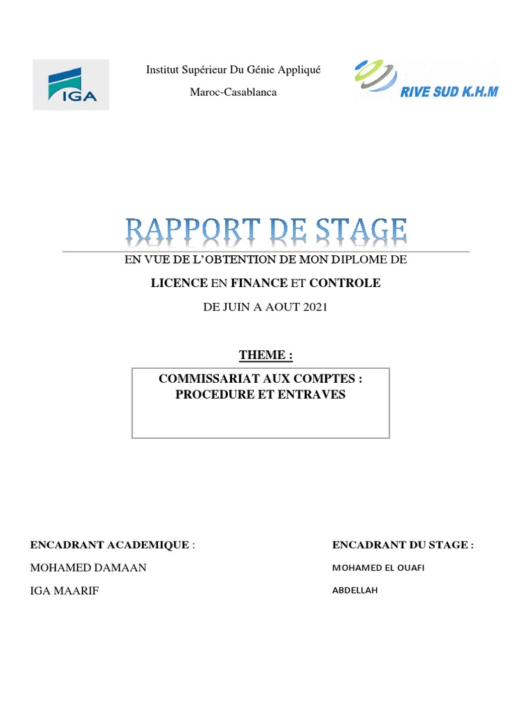 Rapport Final | Download Free PDF | Bilan comptable | Comptabilité