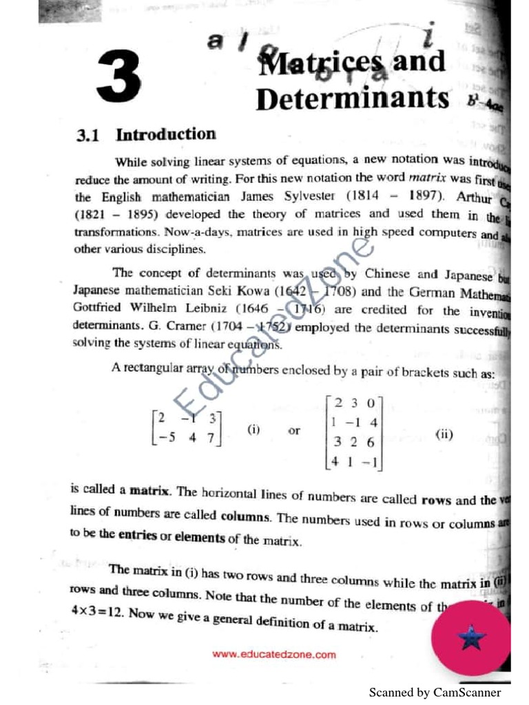 Introduction To Matrices | PDF