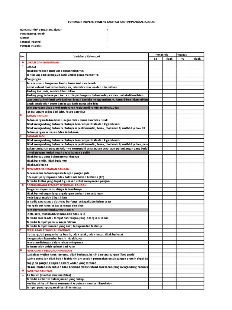 Form Ikl Kantin | PDF