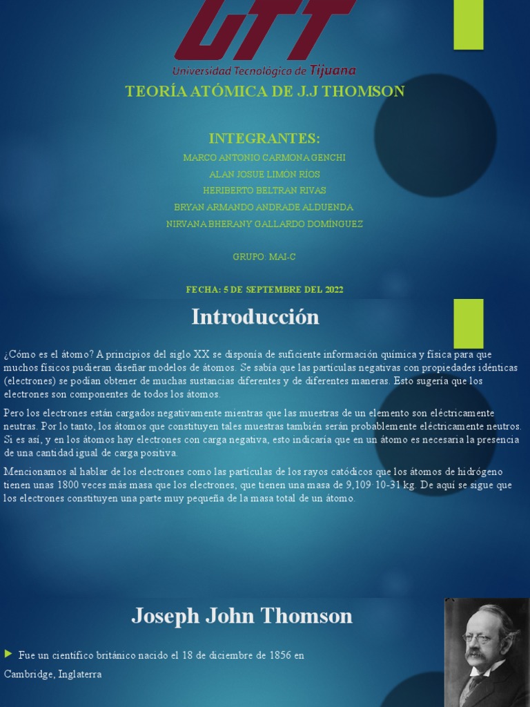 Modelo Atómico de Thomson | PDF | Átomos | Electrón