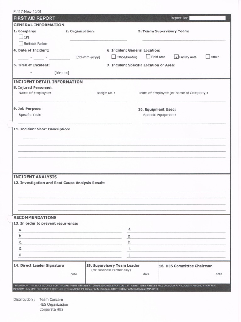 First Aid Report Form | PDF First Aid Report Form | PDF
