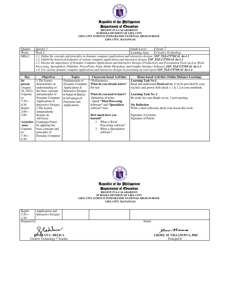 Ctech7 q1 WLP Week 2 | PDF | Application Software | Design