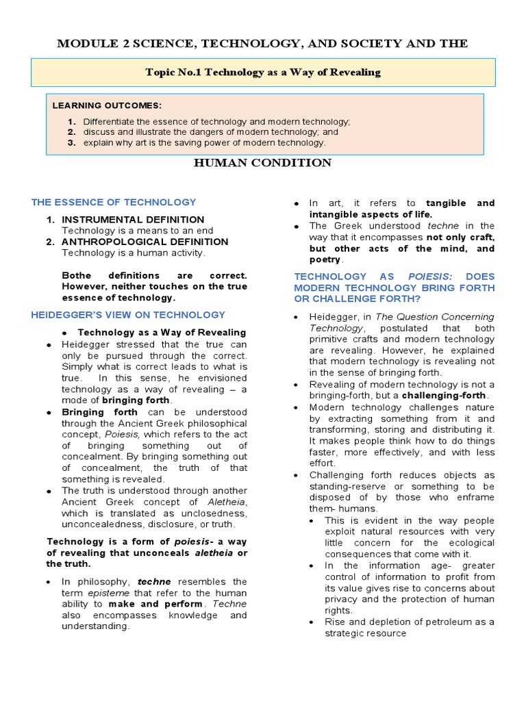 Technology As A Way of Revealing | PDF | Truth | Martin Heidegger