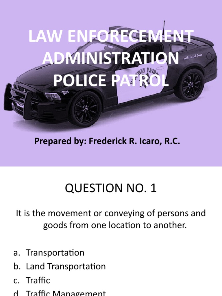 Police Patrol and Traffic Management Lecture | PDF | Traffic | Driver's License
