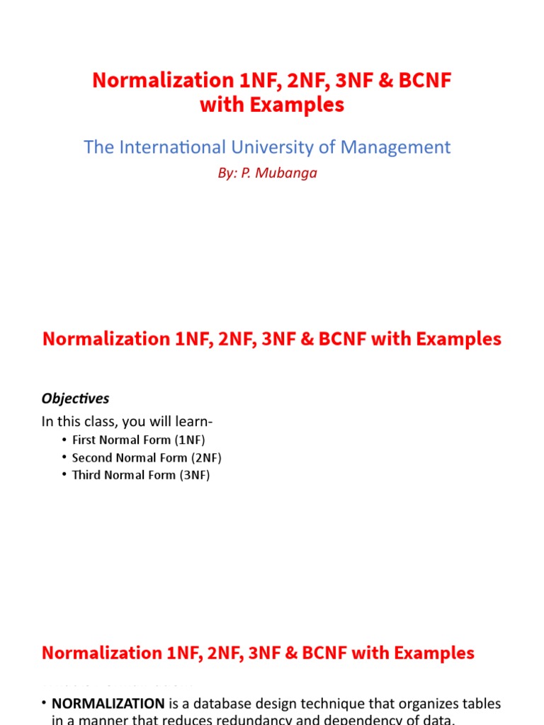 Normalization With Examples | Download Free PDF | Information Science | Information Technology