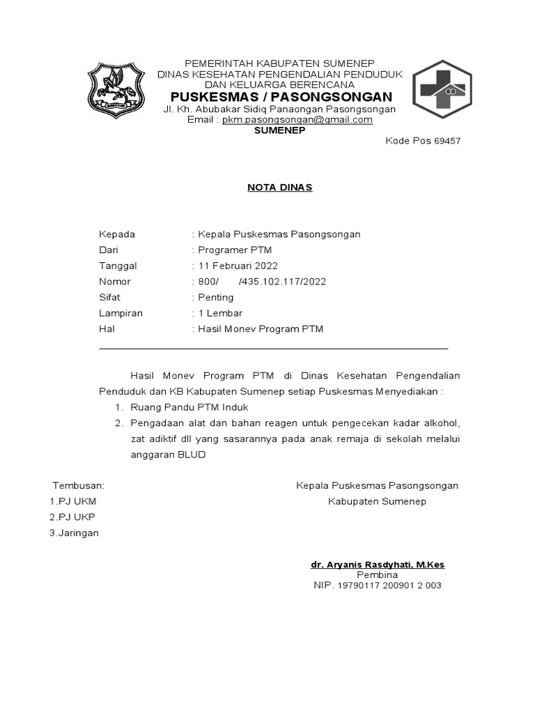 Nota Dinas | PDF