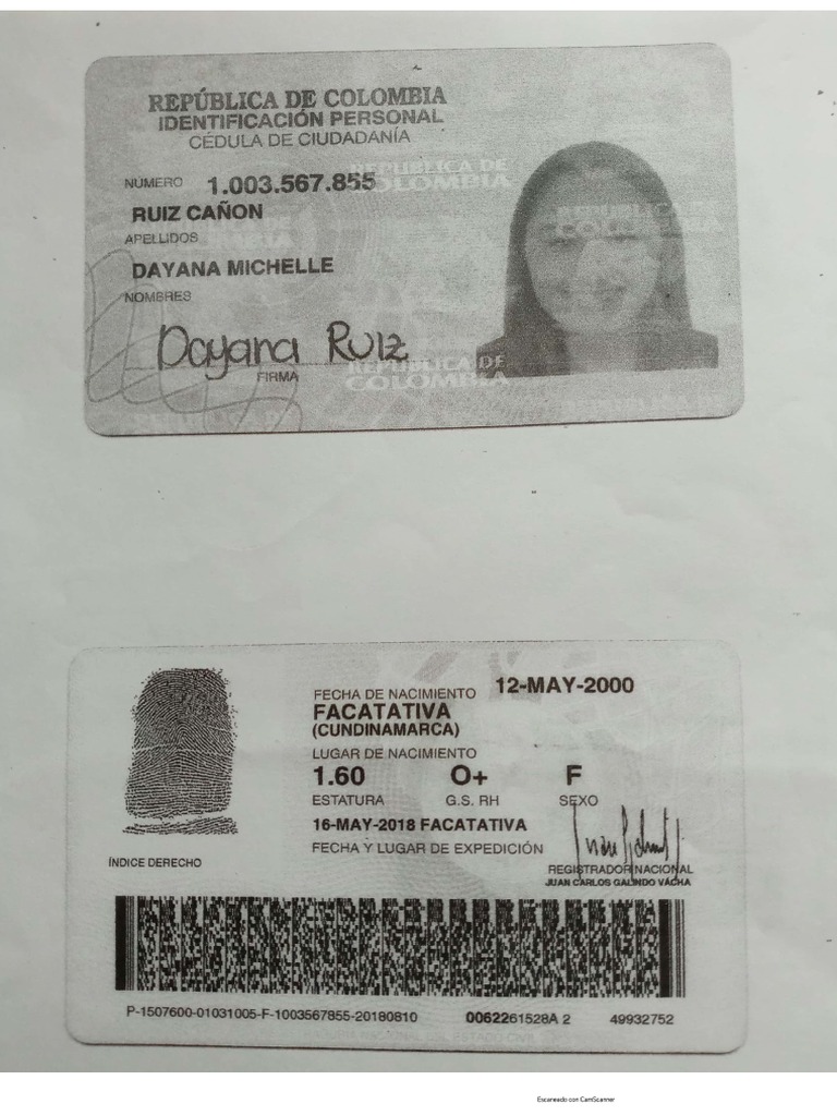 Cédula Ciudadania | PDF