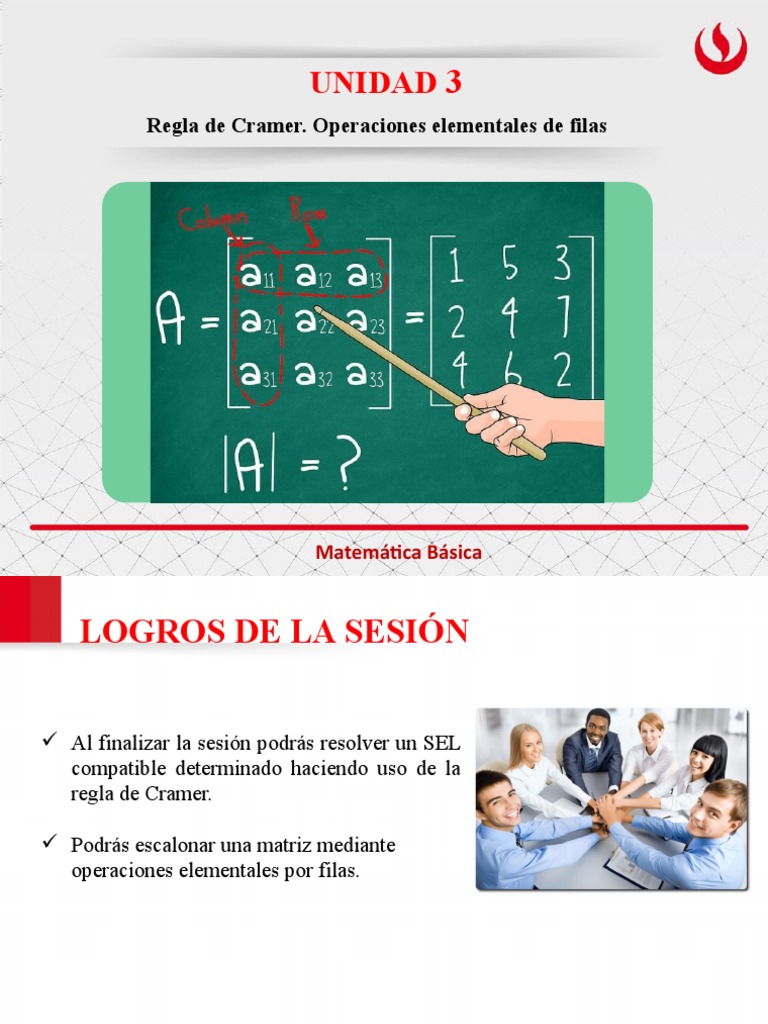 6.3 - Regla de Cramer - Operaciones Elementales de Filas | PDF | Matriz ...