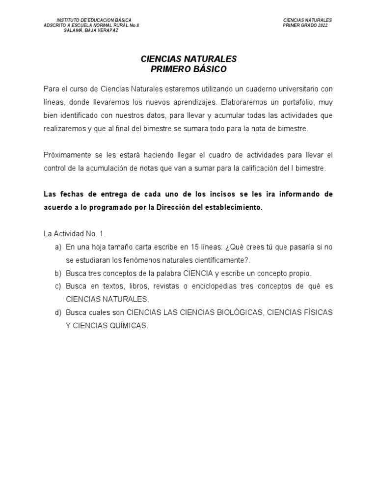 Ciencias Naturales Segundo Basico 2022 | PDF | Science