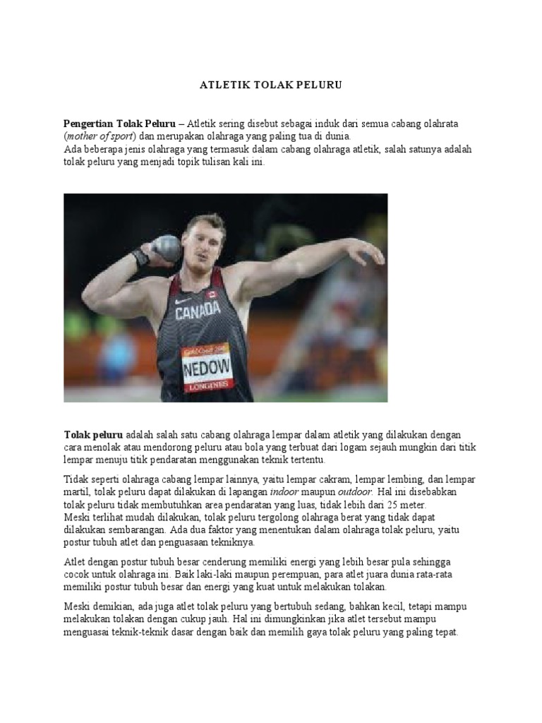 TEKNIK TOLAK PELURU | PDF