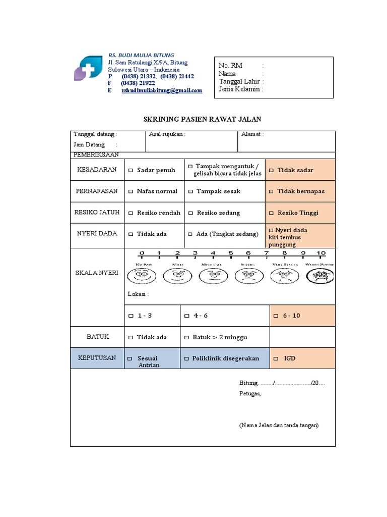 Form Skrining Rawat Jalandocx | PDF