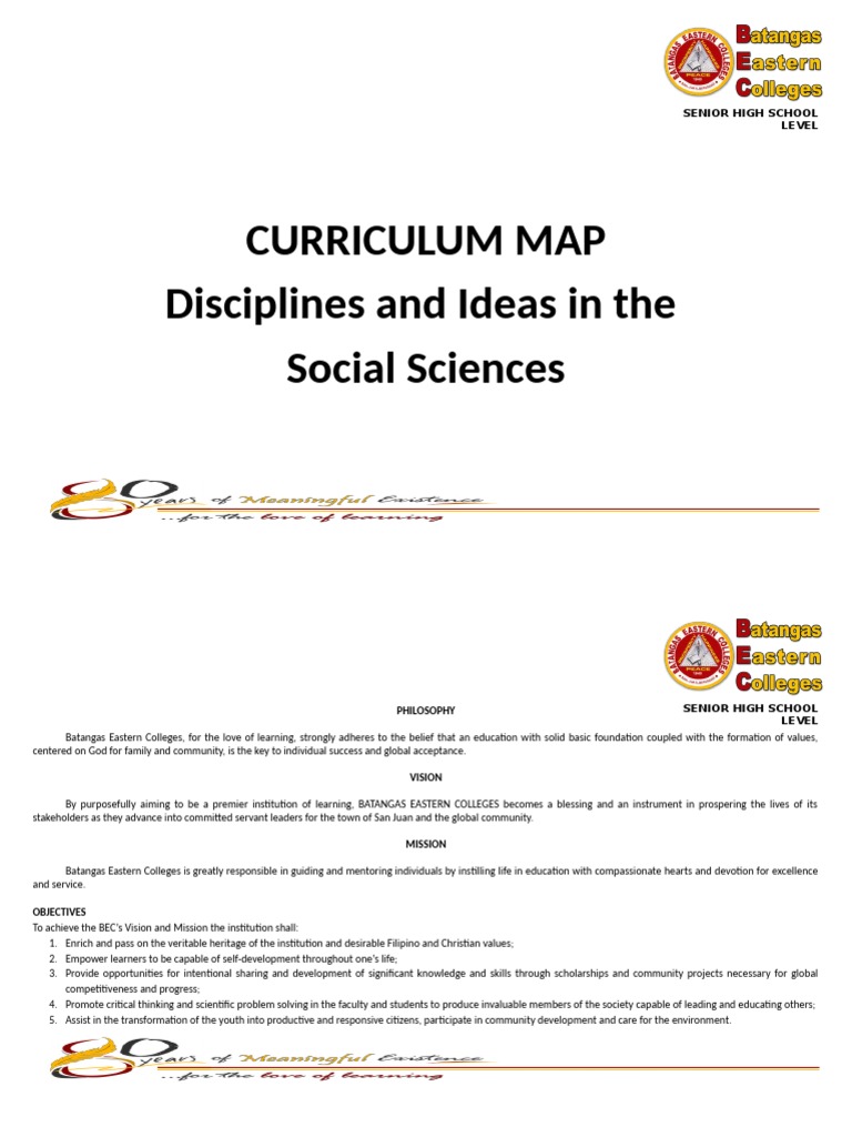 Social Sciences Curriculum Map for SHS | PDF