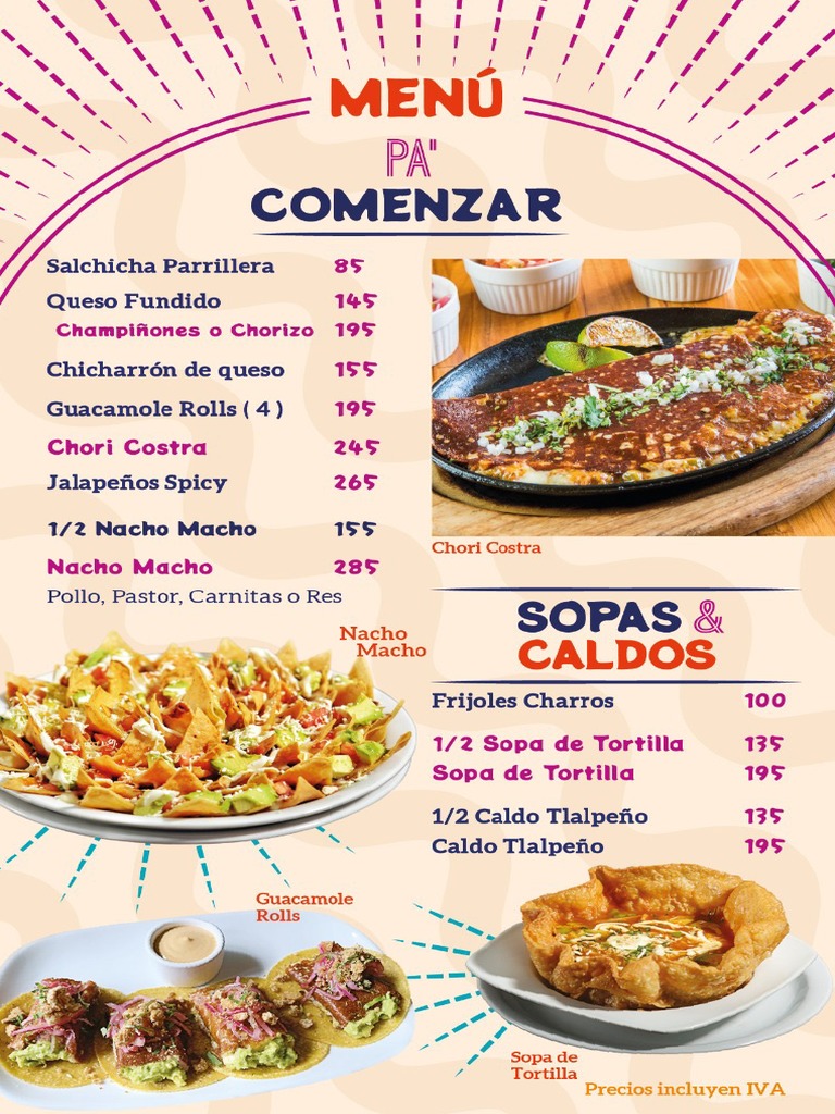 Menú El Zócalo | PDF