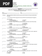 Grade 11 Final Exam in Pe and Health I. Multiple Choice: Choose The ...