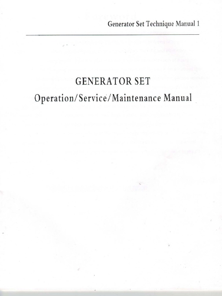 Genset Manual Book | PDF