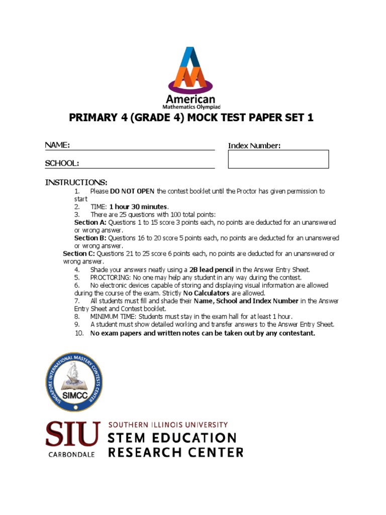 Grade 4 | PDF | Test (Assessment) | Multiple Choice