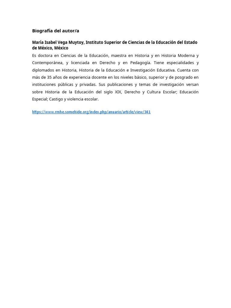Biografía Del Autor Maria Isabel Vega | PDF