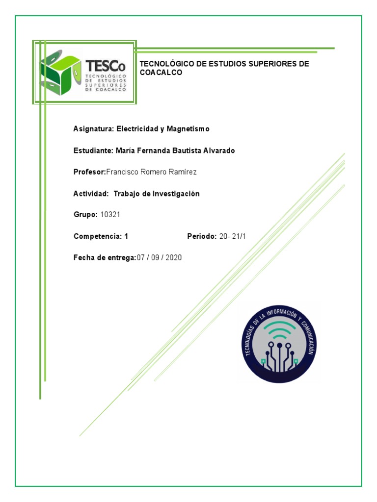 Investigacion C1 Maria Fernanda Bautista | PDF | Carga eléctrica ...