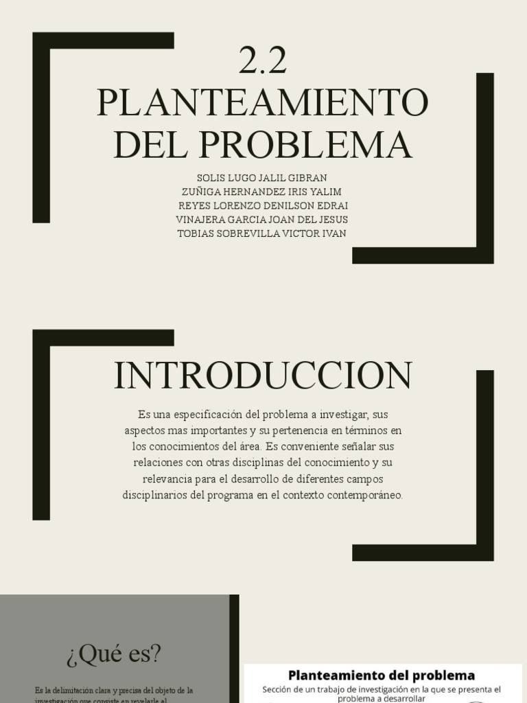 2.2 Planteamiento Del Problema | Descargar gratis PDF | Conocimiento | Cognición