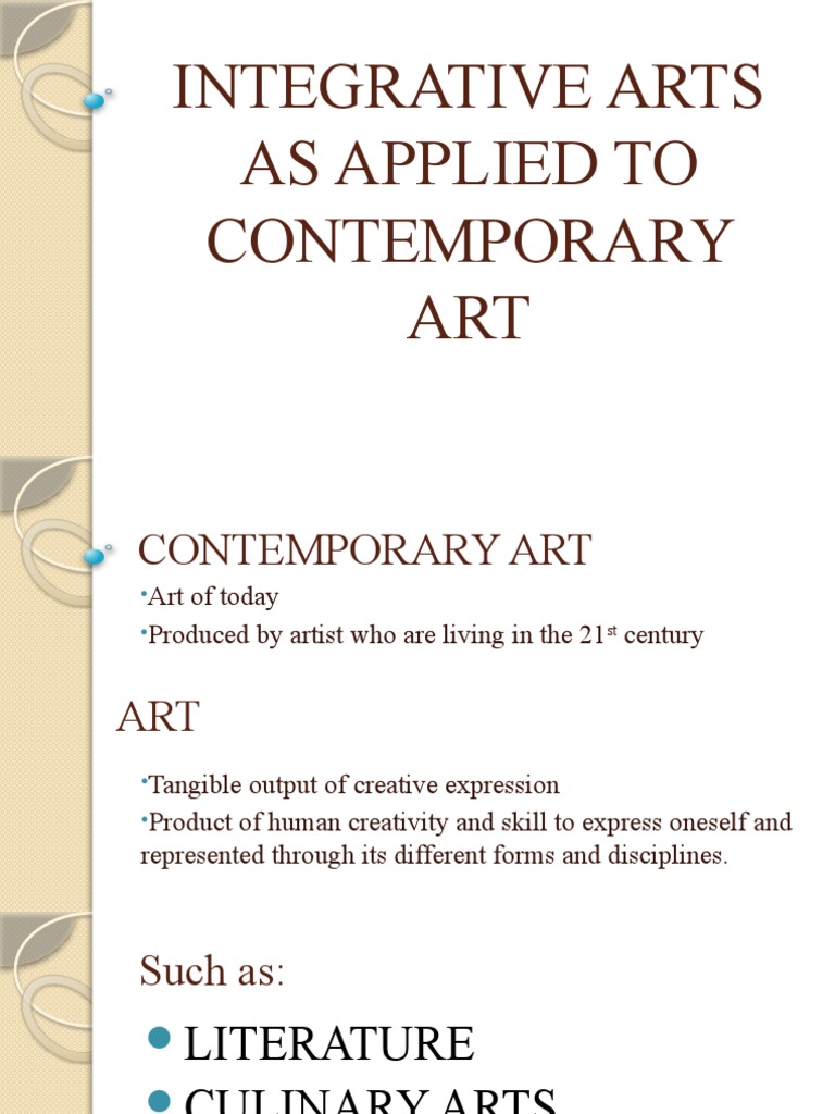 Cpar Week 1 Integrative Arts As Applied To Contemporary Art | PDF | The ...