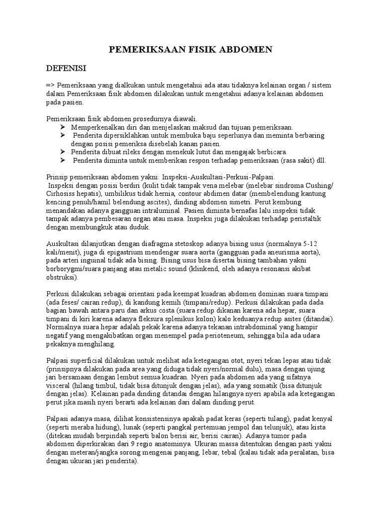 Pemeriksaan Fisik Abdomen | PDF