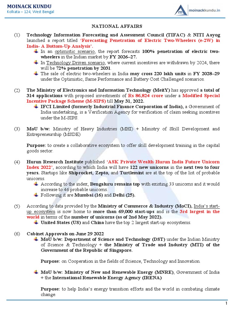 July'2022 Week 1 | PDF | Reserve Bank Of India | Economies