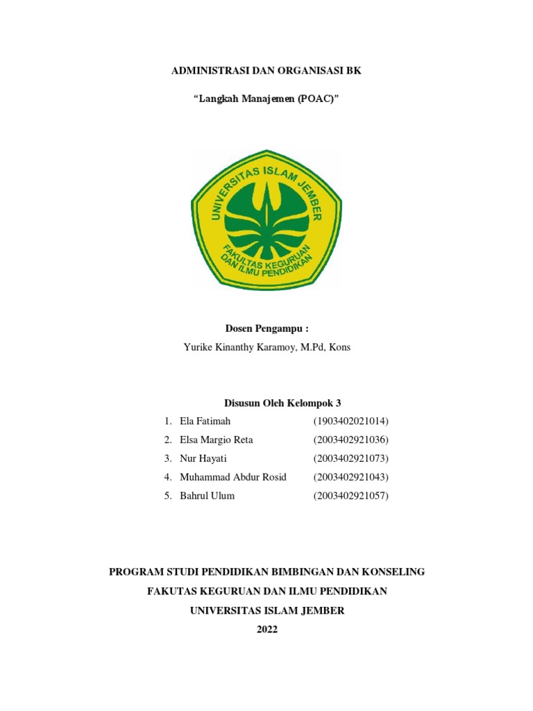 Administrasi Dan Organisasi BK Kelompok 3 | PDF