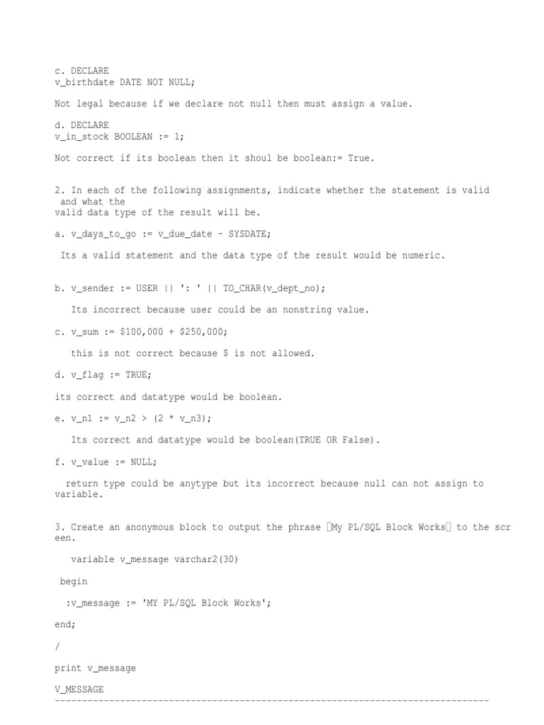 PL SQL Examples | PDF