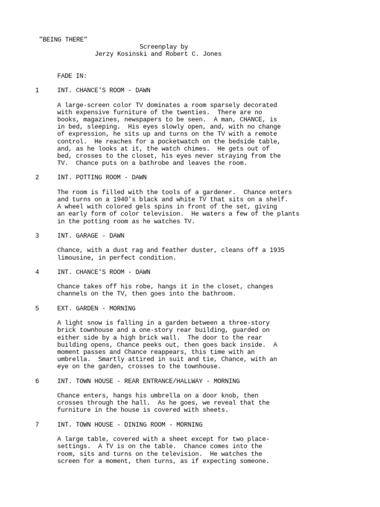 Being There Screenplay | Descargar gratis PDF | Anemia
