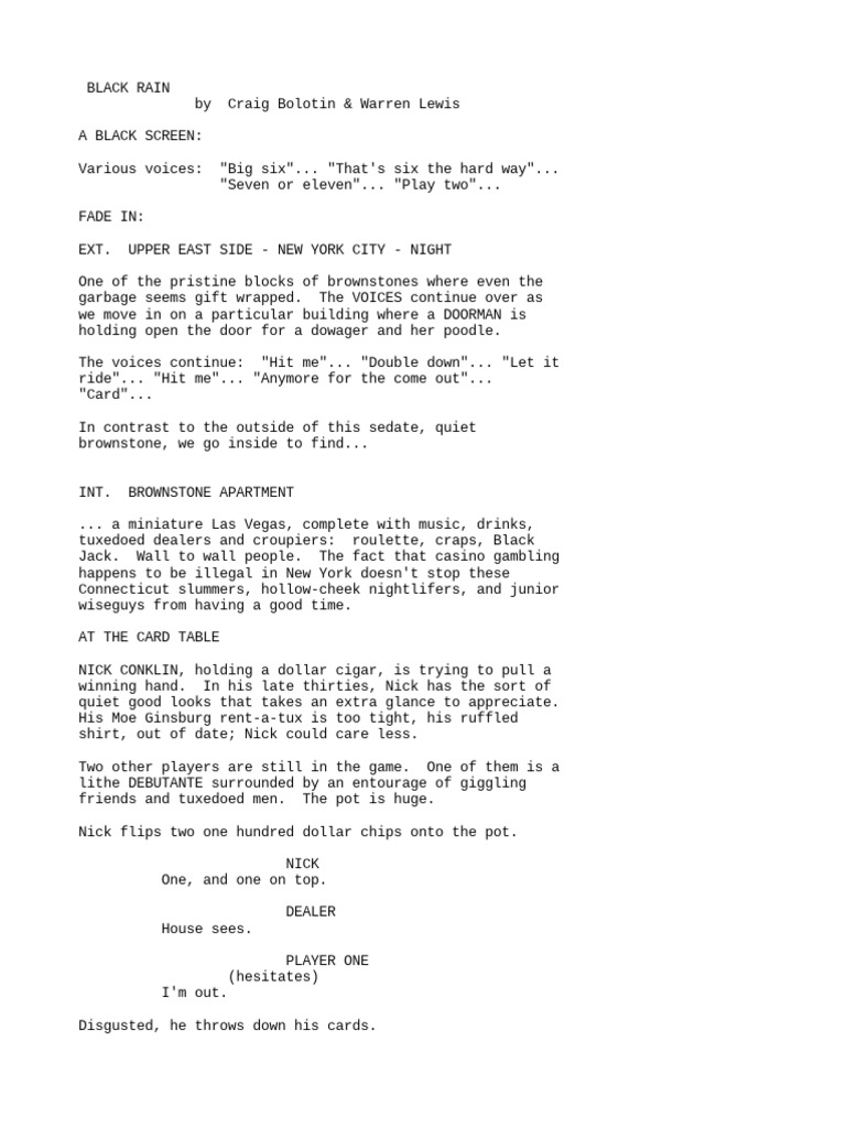Black Rain Script | PDF