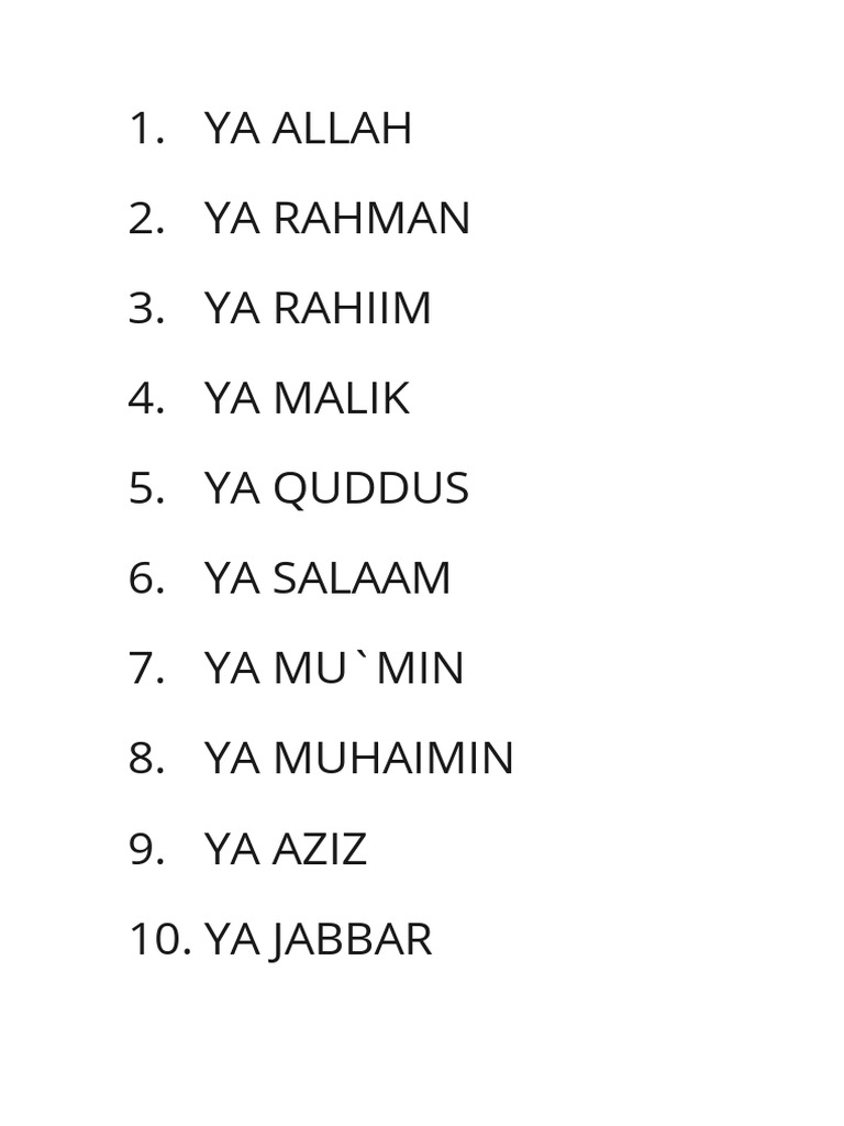 Ya Allah | PDF