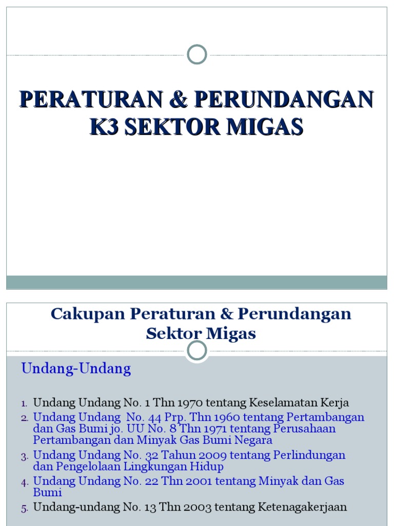 3 Peraturan Perundangan k3 Migas | PDF