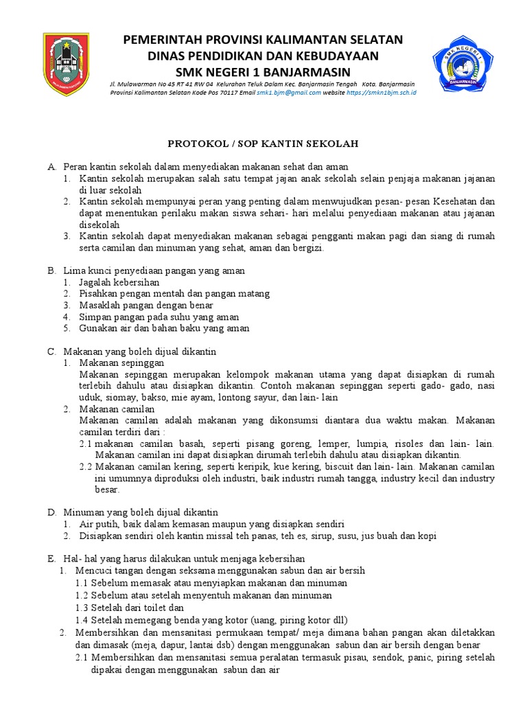 Sop Kantin | PDF
