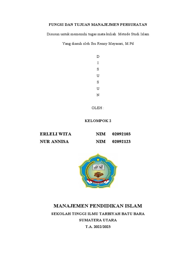 Makalah Stit Batu Bara ERLELI PERSURATAN | PDF