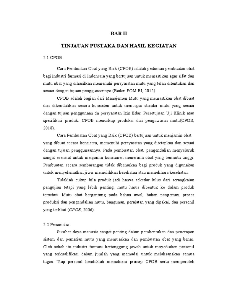 CPOB: Pedoman Pembuatan Obat 2024 | PDF