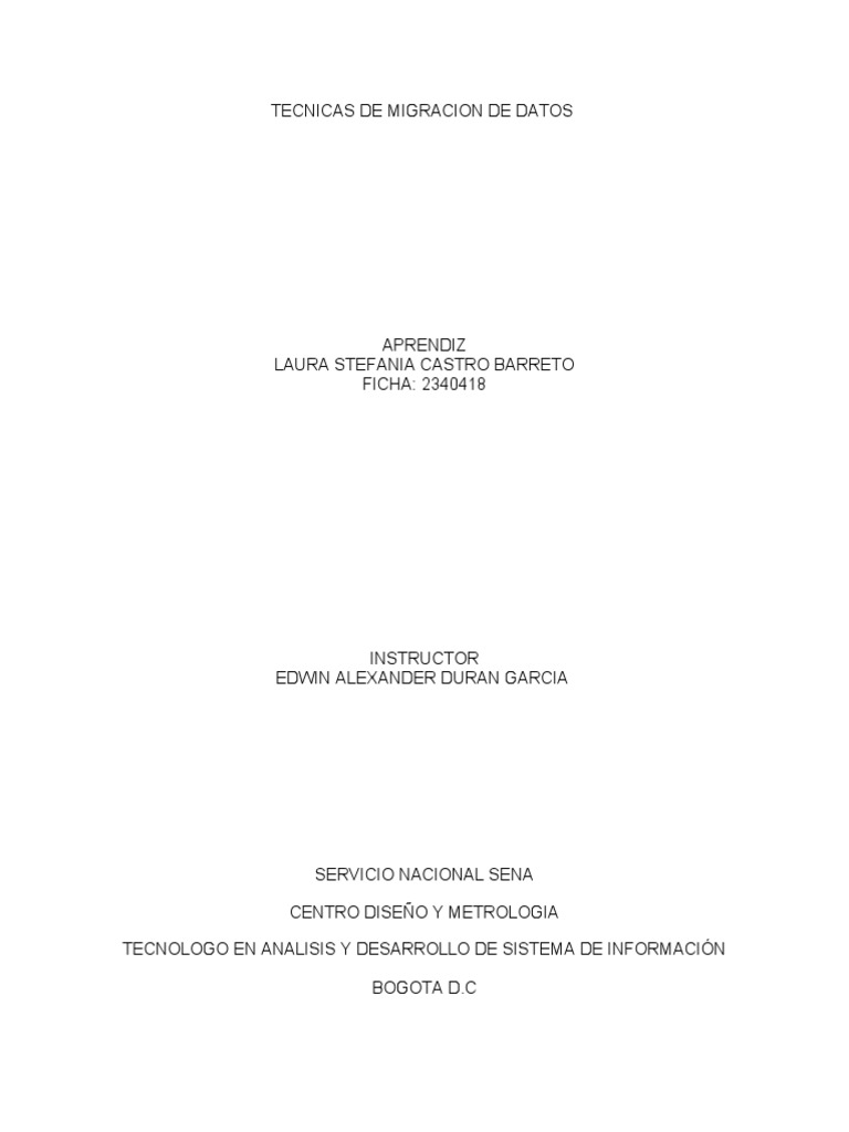 Tecnicas de Migracion de Datos | PDF | Bases de datos | Software Tecnicas de Migracion de Datos | PDF | Bases de datos | Software