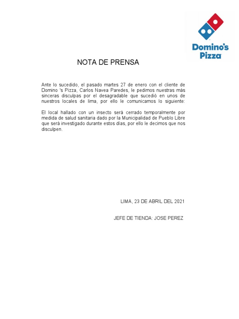 Nota de Prensa | PDF